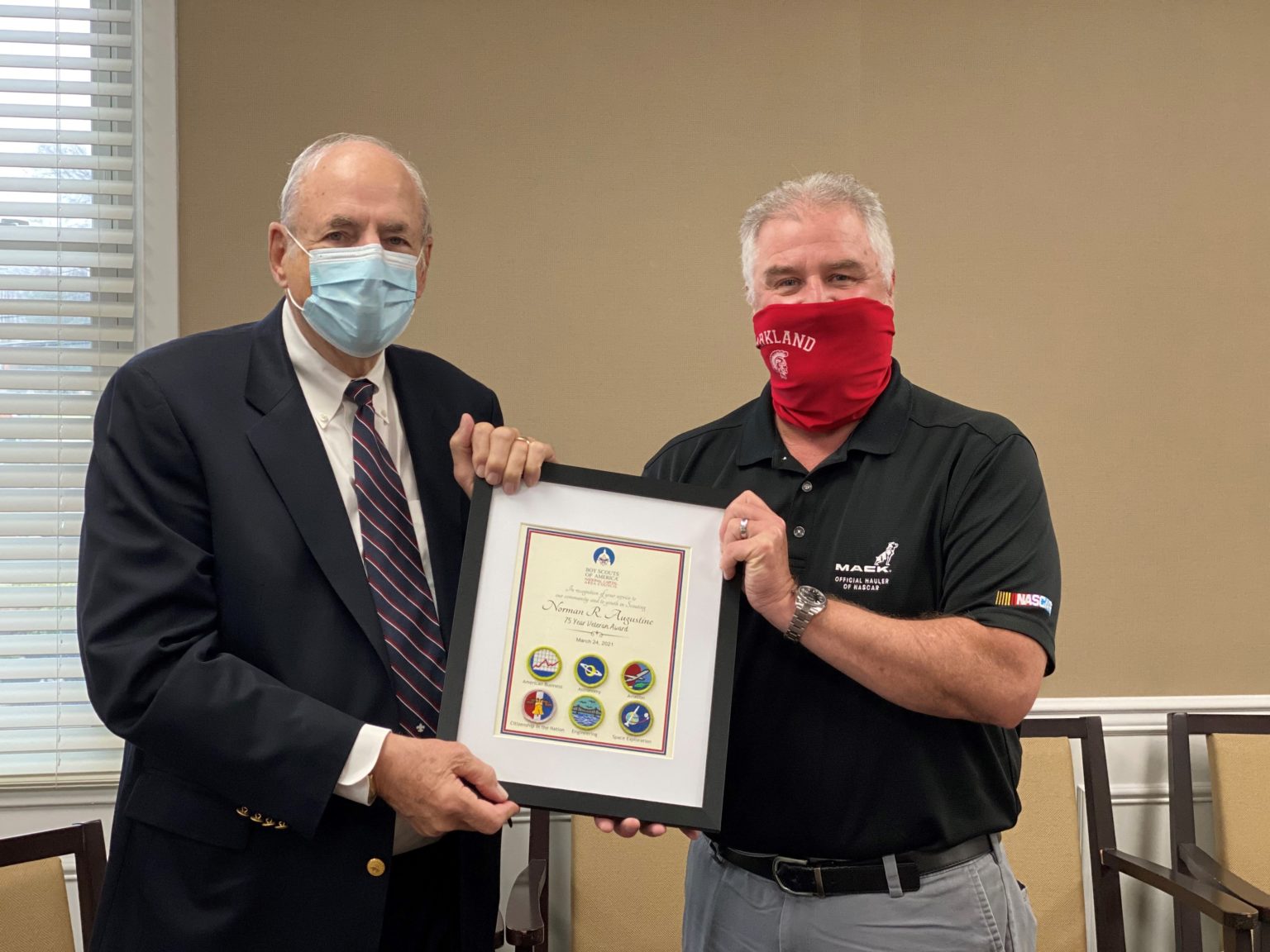 Norm Augustine Receives 75 Year Veteran Award – We Own Adventure